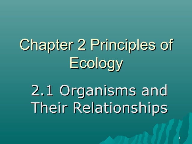 4. chapter 2 principles of ecology | PPT