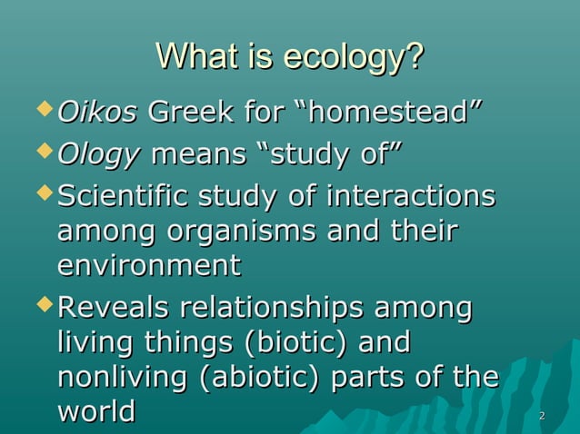 4. chapter 2 principles of ecology | PPT