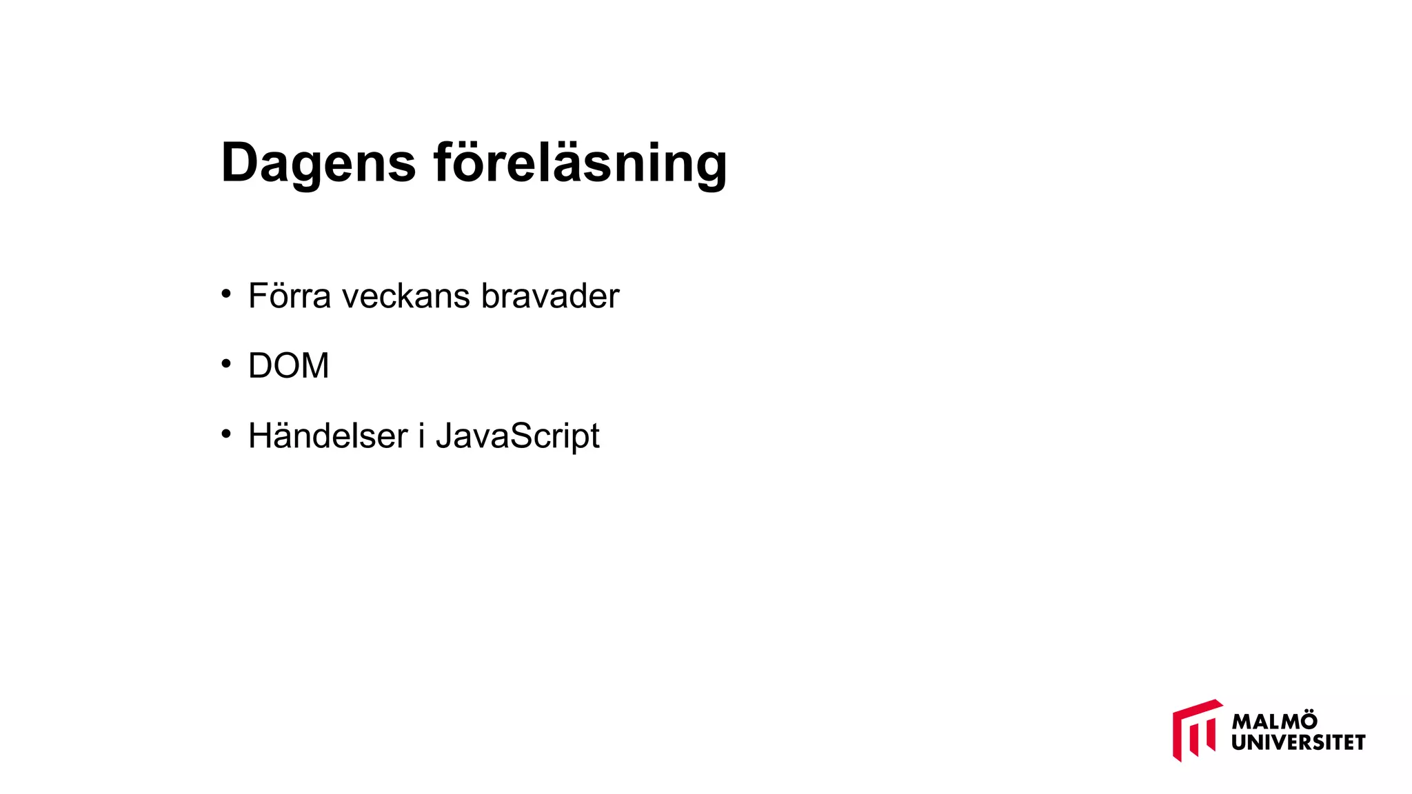JavaScript och DOM | PPT