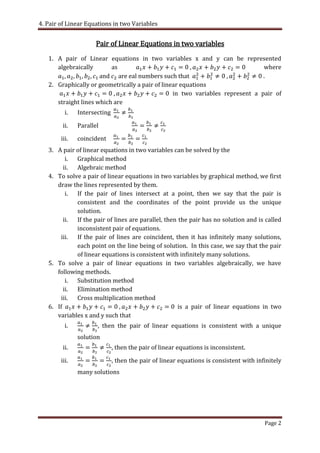 4.pair of linear equations in two variables | PDF