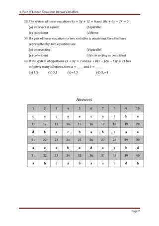 4.pair of linear equations in two variables | PDF