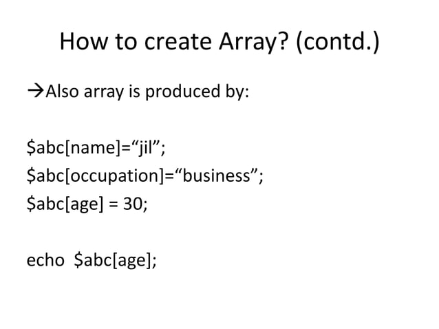 4.1 PHP Arrays | PPT
