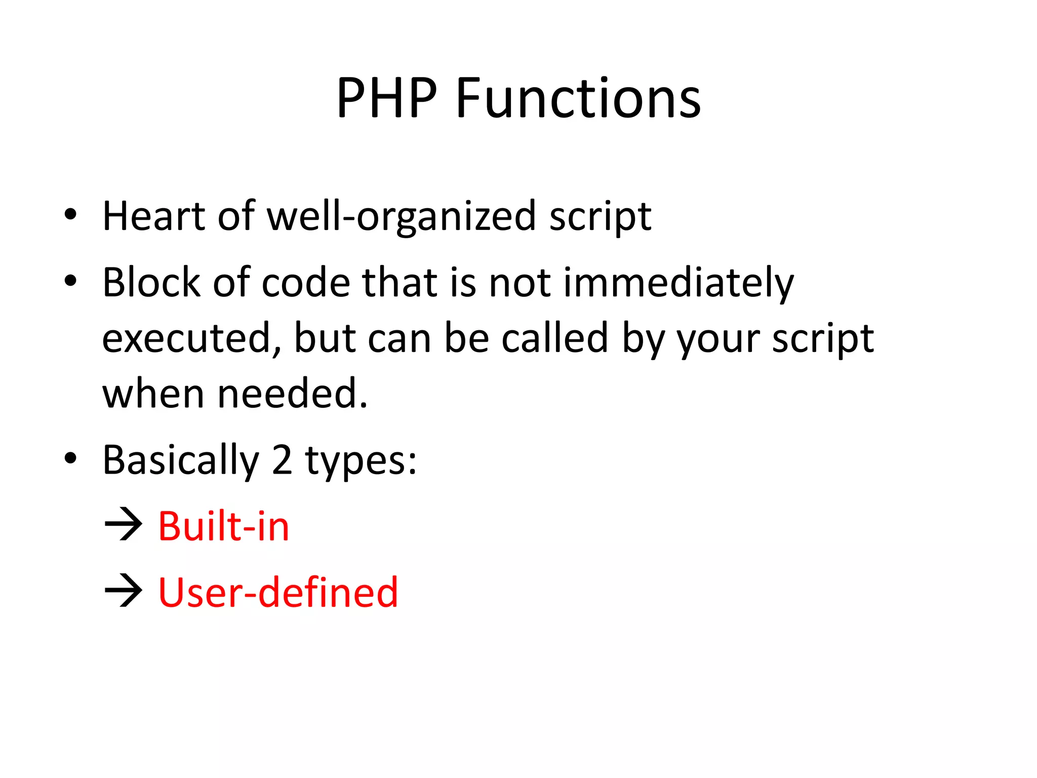 4.2 PHP Function | PDF