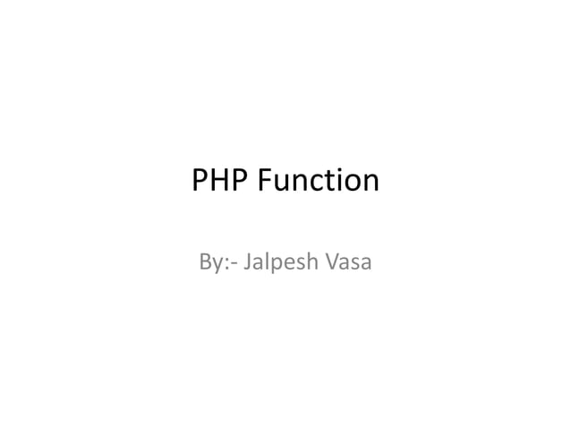 4.2 PHP Function | PDF