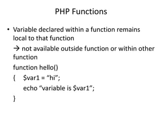4.2 PHP Function | PDF