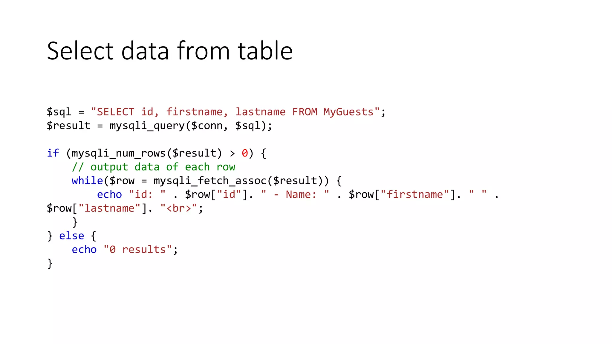 4.3 MySQL + PHP | PPT