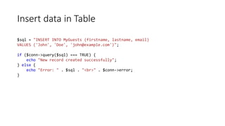 4.3 MySQL + PHP | PPT