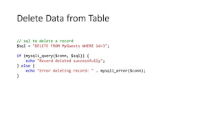 4.3 MySQL + PHP | PPT
