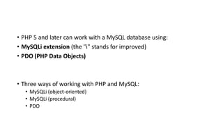 4.3 MySQL + PHP | PPT