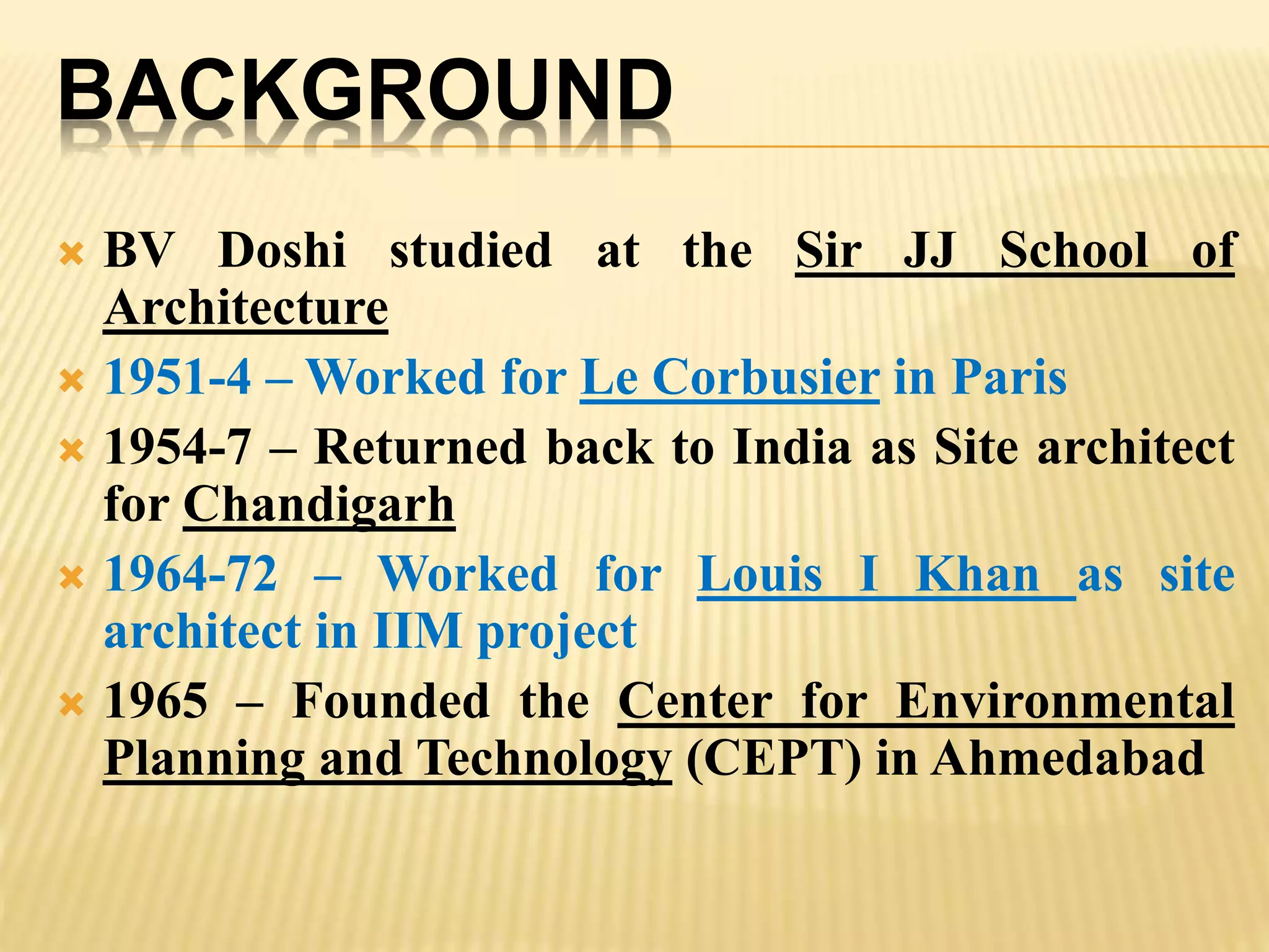 B.V. DOSHI | PPTX