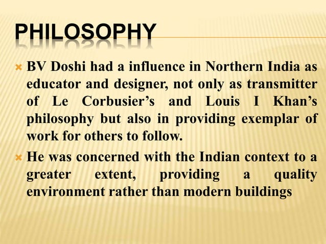 B.V. DOSHI | PPTX | Civil Engineering Industry | Industries