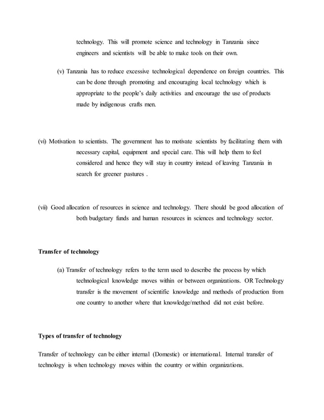 SCIENCE AND TECHNOLOGY IN DEVELOPMENT