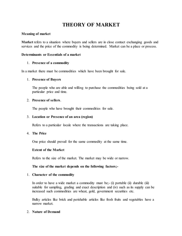 THEORY OF MARKET | DOCX