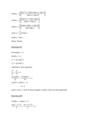 HYPERBOLIC FUNCTION | DOCX