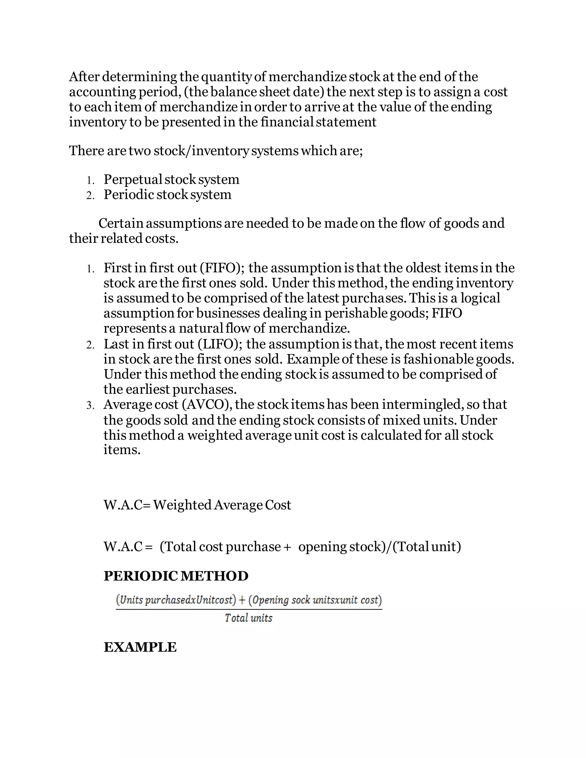 STOCK VALUATION | DOCX