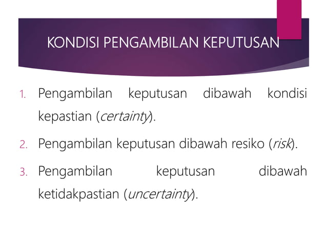 Sistem Penunjang Keputusan [Teori Pengambilan Keputusan] | PPTX