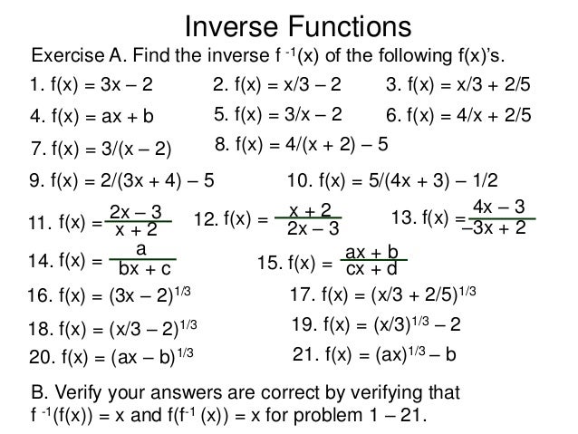 4.1 inverse functions t