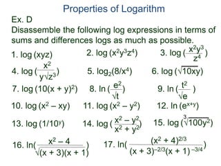 4.4 the logarithm functions t | PPTX