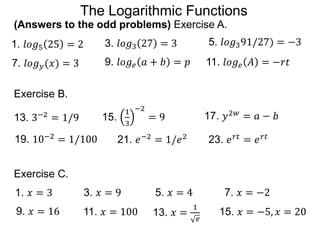 4.4 the logarithm functions t | PPTX