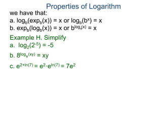 4.4 the logarithm functions t | PPTX