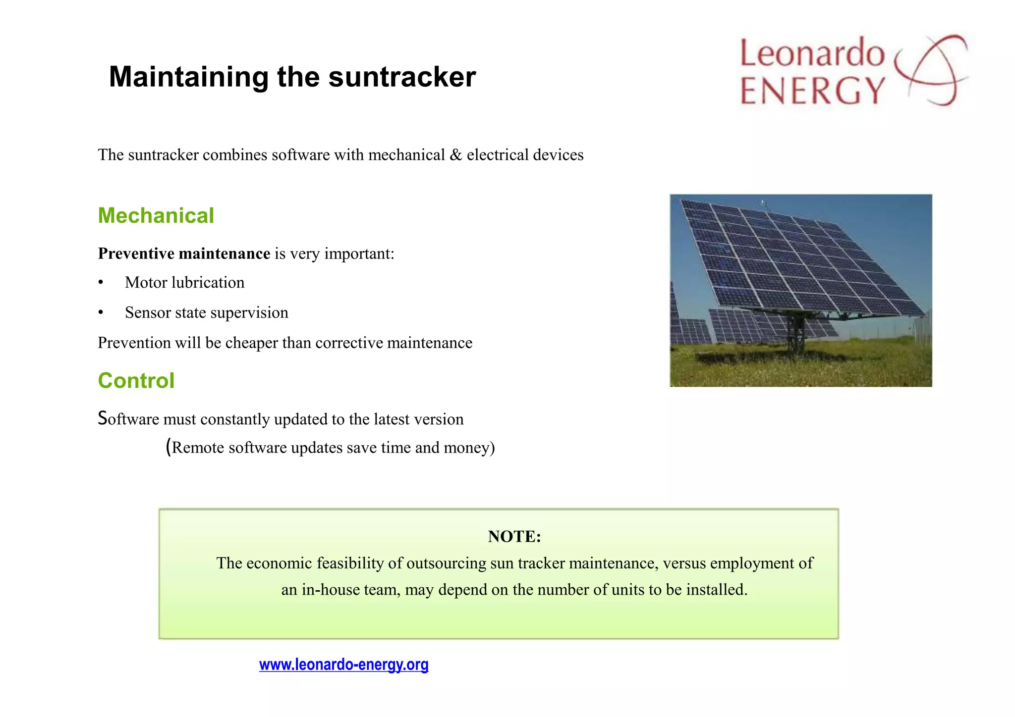 Photovoltaic Training Course - Module 4.2 - components to maintain | PPT