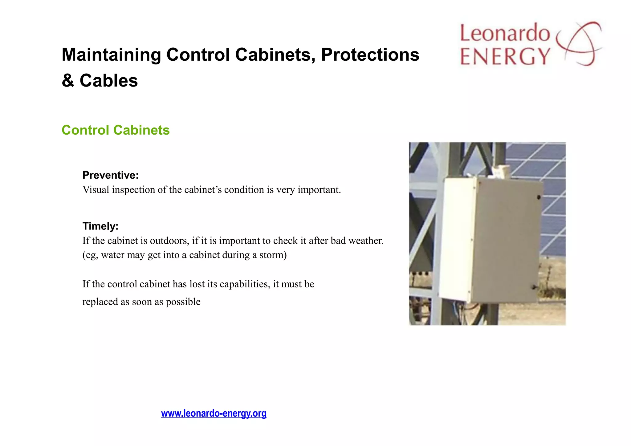 Photovoltaic Training Course - Module 4.2 - components to maintain | PPT