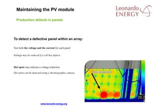 Photovoltaic Training Course - Module 4.2 - components to maintain | PPT