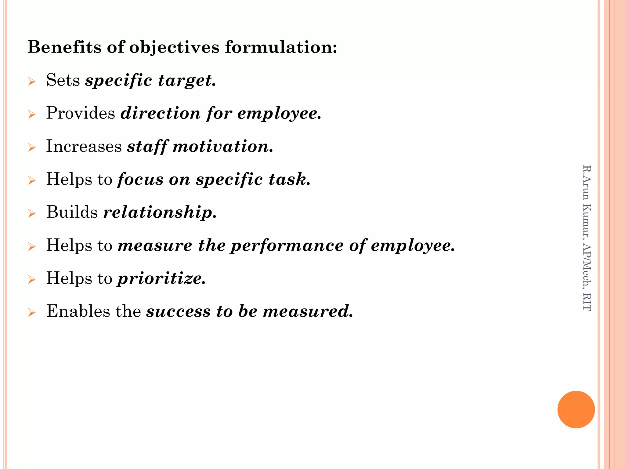 Objectives and setting objectives | PDF