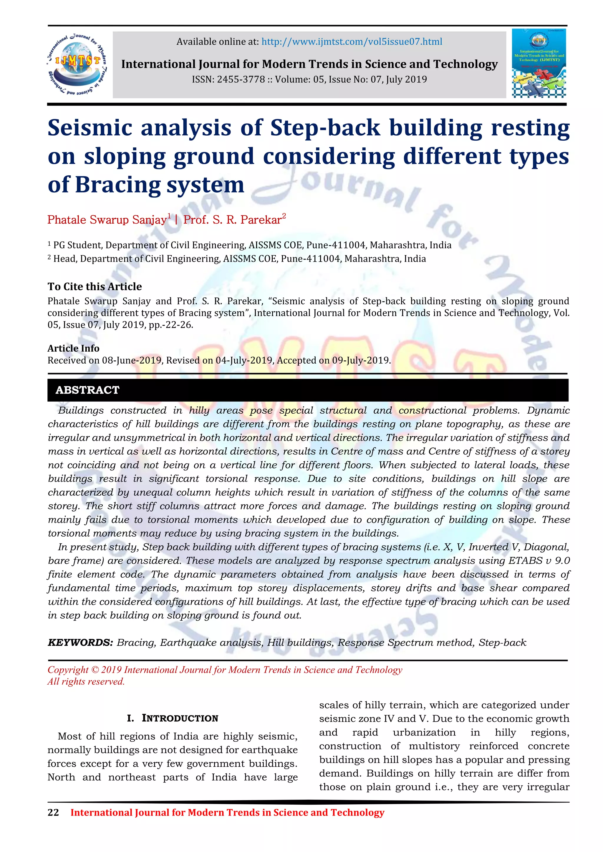 Seismic analysis of Step-back building resting on sloping ground ...