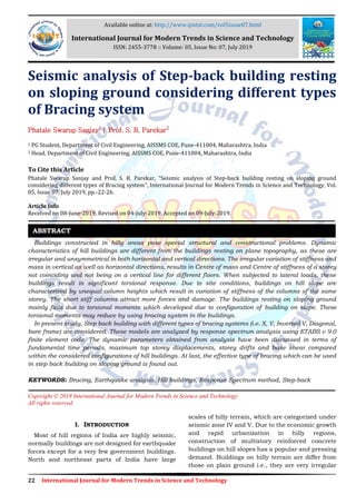 Seismic analysis of Step-back building resting on sloping ground considering different types of ...