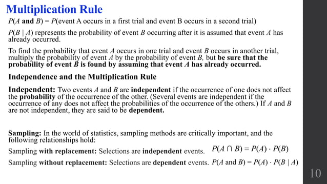 Addition rule and multiplication rule