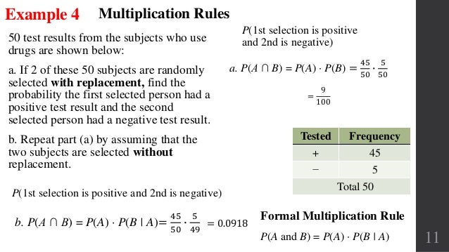 Addition rule and multiplication rule