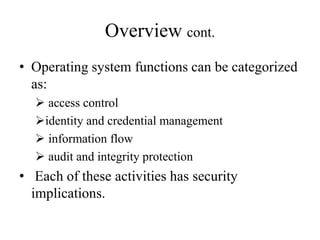 Protection in general purpose operating system | PPTX