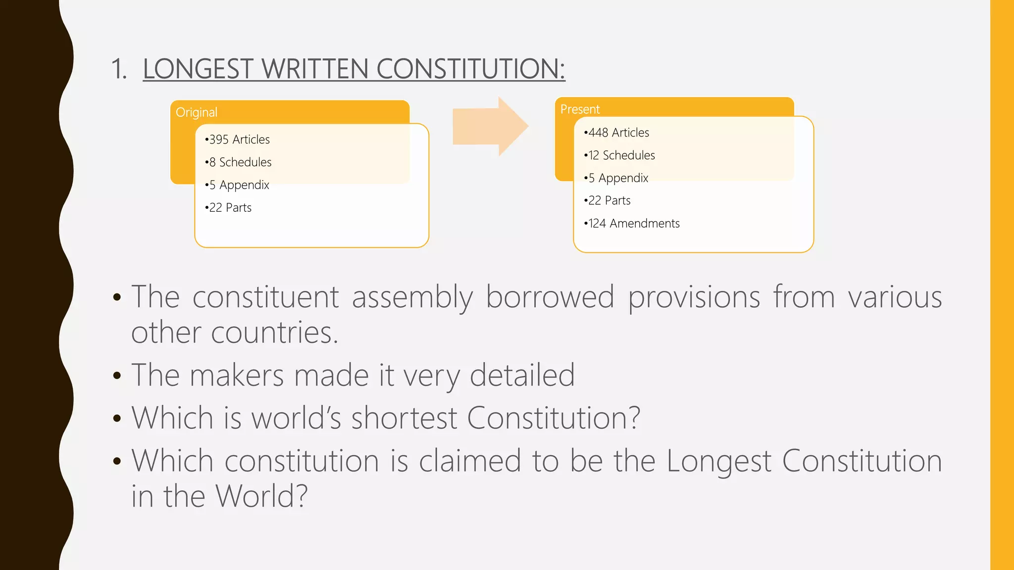 Salient features of Indian constitution | PPTX