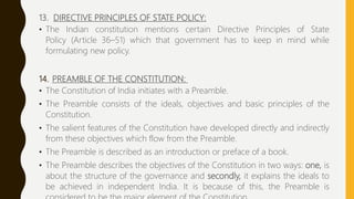 Salient features of Indian constitution | PPTX