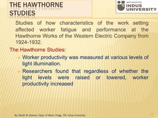 4.1 industrial psycology,hawthorne,x&y theory | PDF
