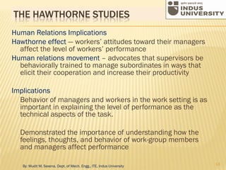 4.1 industrial psycology,hawthorne,x&y theory | PDF