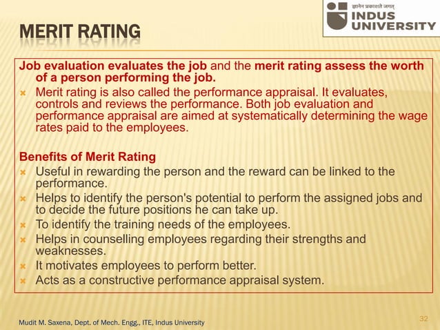 4.2 job evaluation and merit rating | PPT