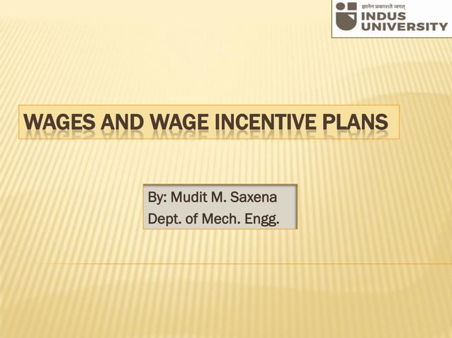 4.4 wage and wage incentive plans | PPT