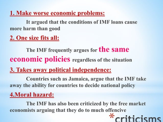 CRITICISMS OF IMF | PPT