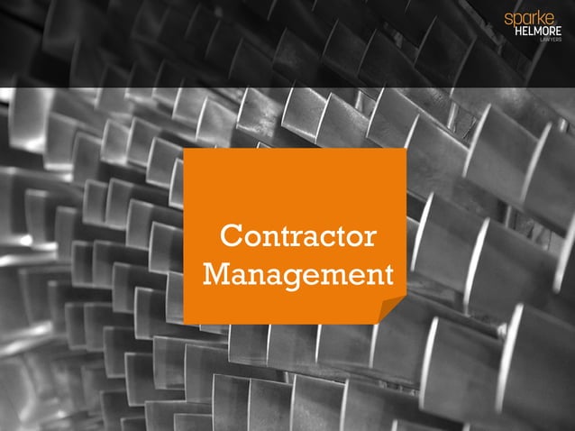 Contractor Management: Coordinating multiple WHS duty-holders | PPT