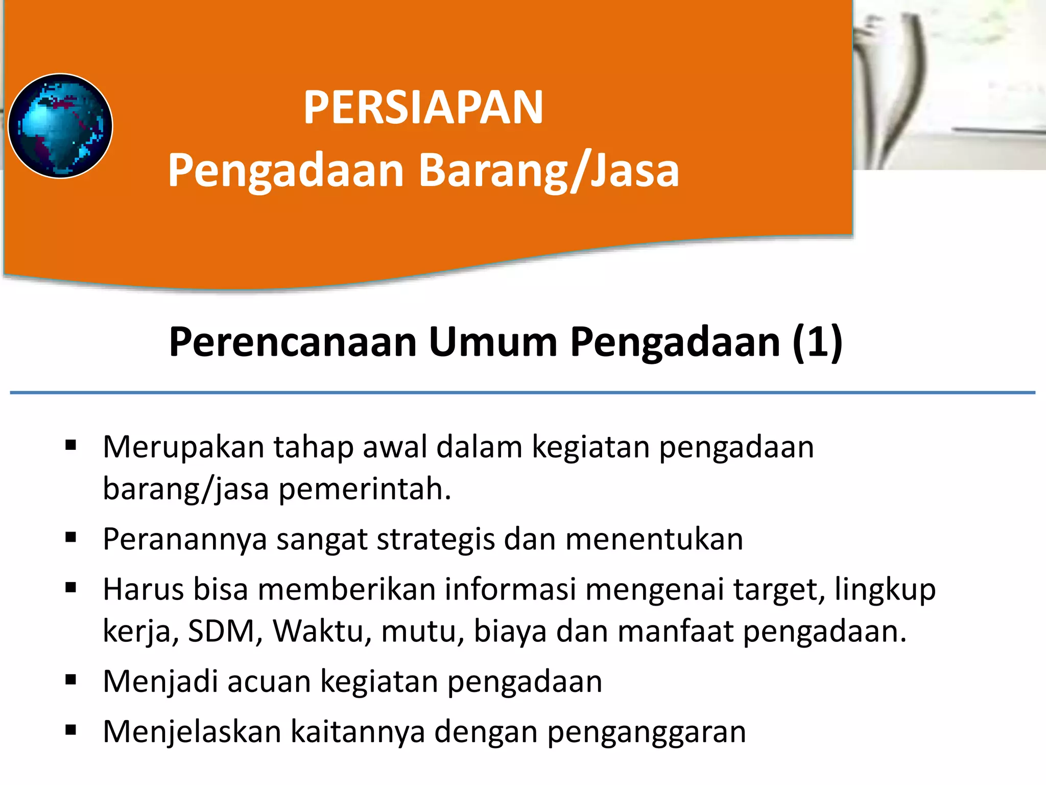 Perencanaan & Proses e- Procurement _Materi Training "e- PROCUREMENT MANAGEMENT" | PPTX