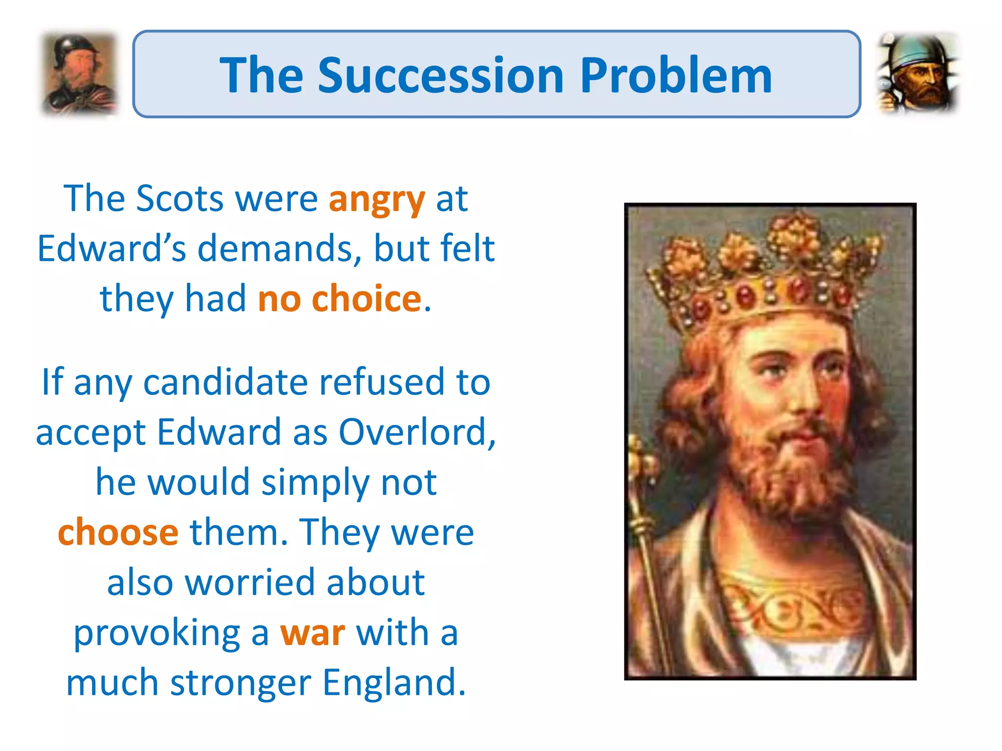 Scottish Wars of Independence - the succession problem (summary) | PPTX