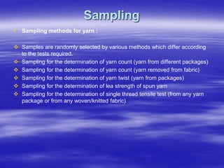Textile Testing and Quality Control | PPT