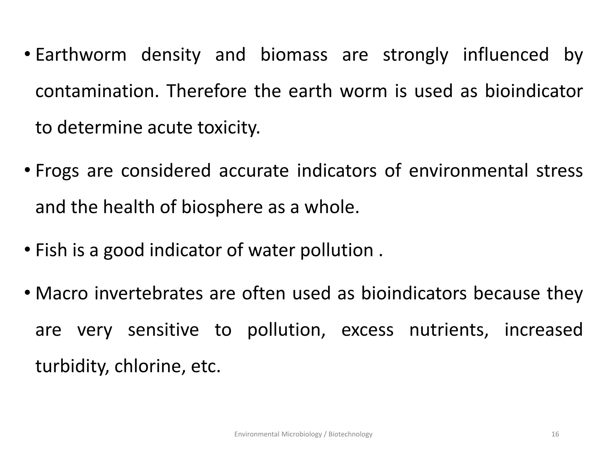 Pollution indicators bioindicators | PPTX