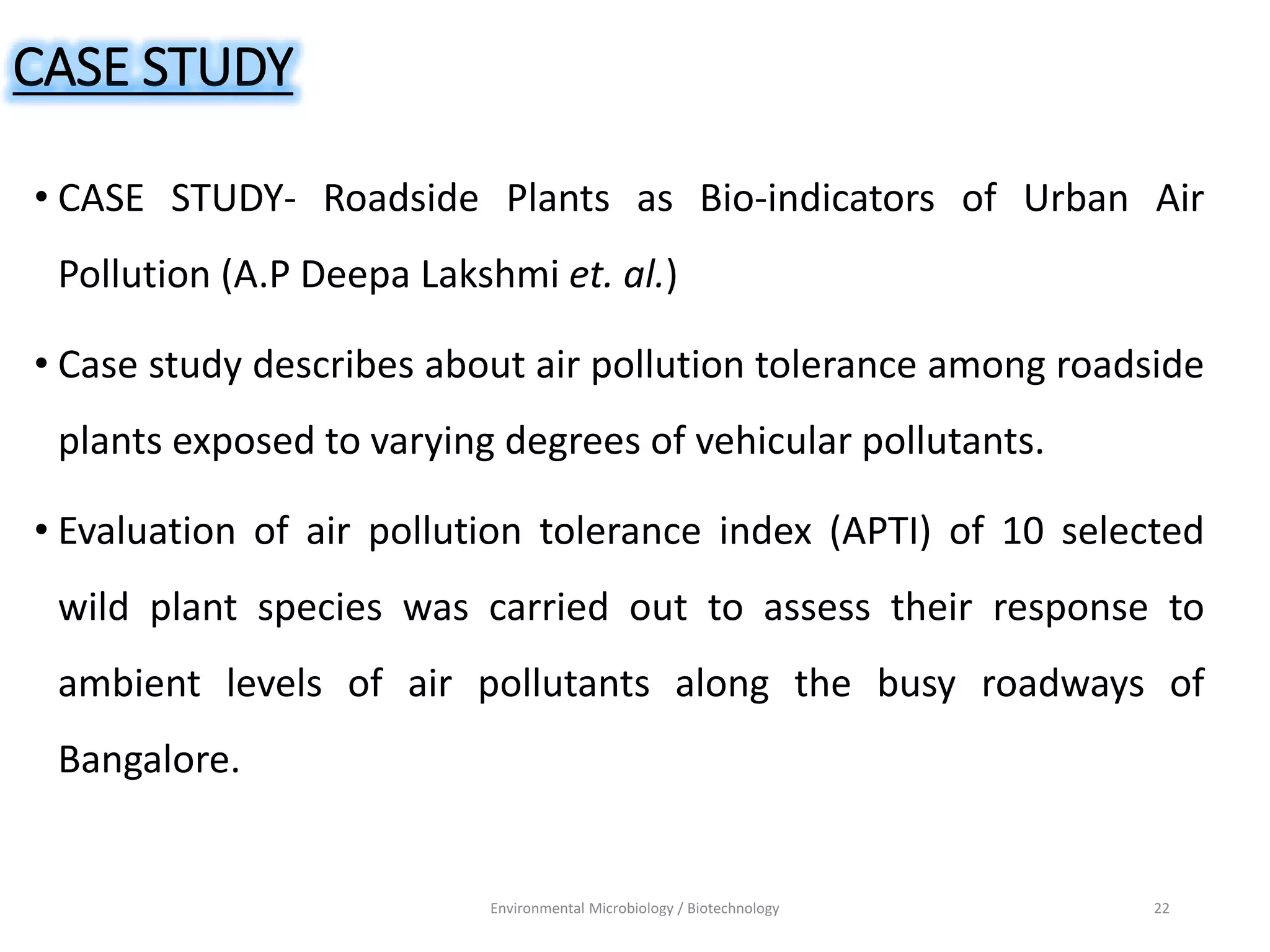 Pollution indicators bioindicators | PPTX