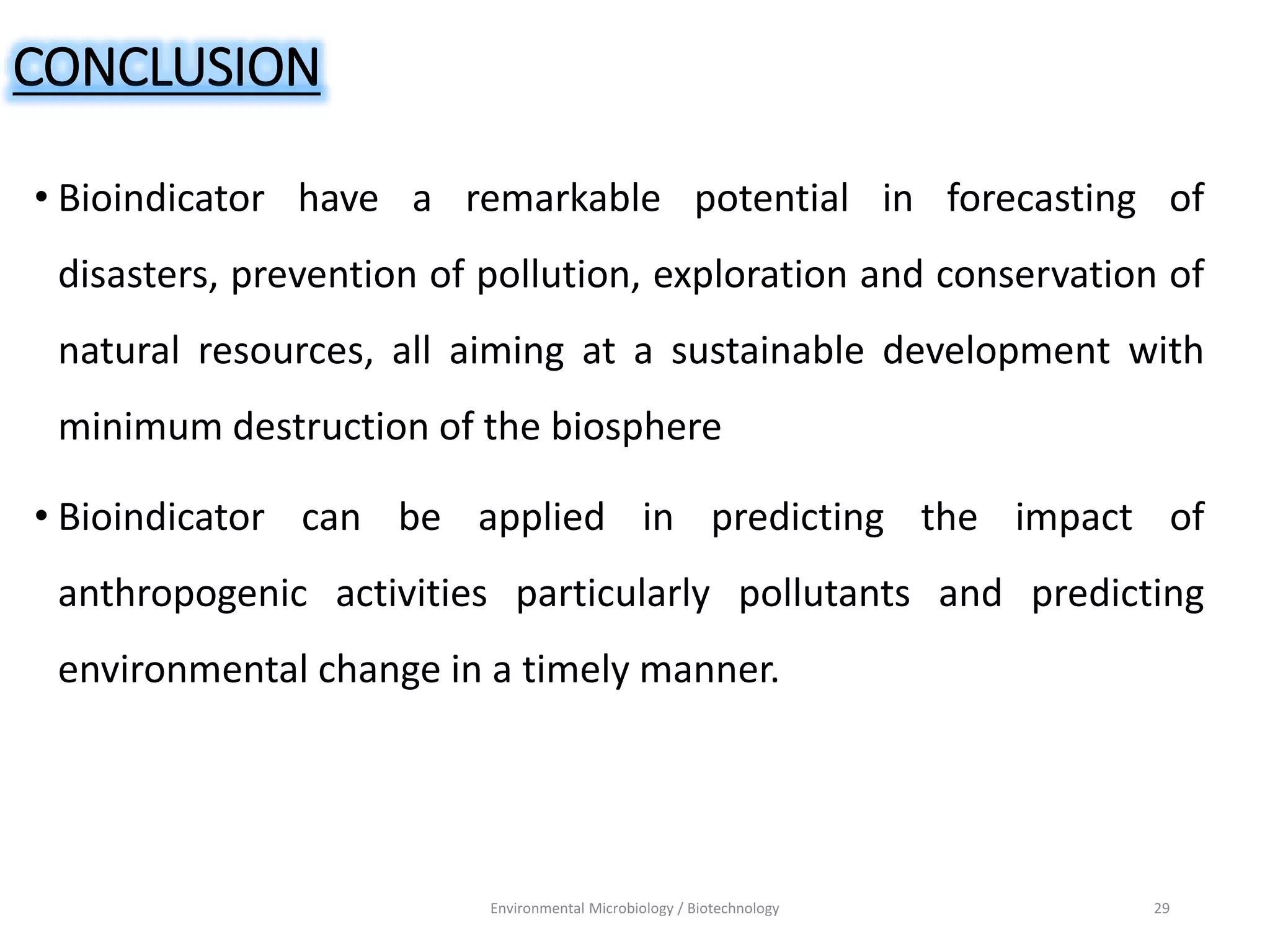 Pollution indicators bioindicators | PPTX