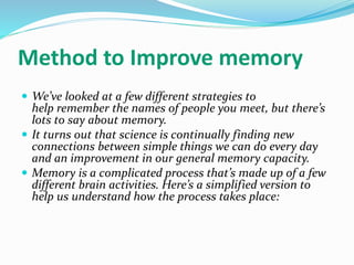 Memory and Cognition | PPTX