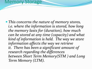 Memory and Cognition | PPTX