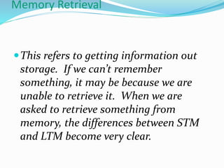 Memory and Cognition | PPTX